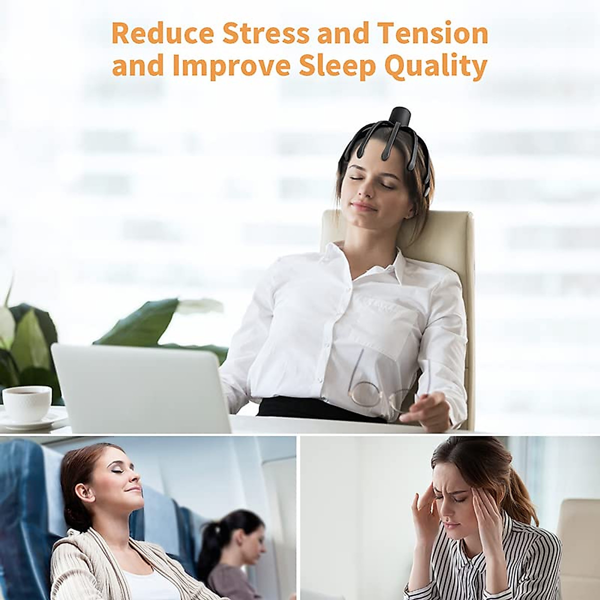 ONIYEA Electric Scalp Massager with 3 Modes, 360 Degree Head Massager, Cordless Portable Head Scratcher for Stress Relax