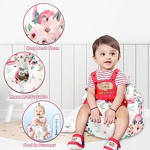 Baby Seat Cover Compatible with Bumbo Seat, Breathable Seat Cover for Baby Girl Boy, Soft Removable Cover for Baby Seat, Machine Washable, Pink Flamingo