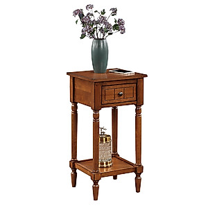 Convenience Concepts French Country Khloe 1 Drawer Accent Table with Shelf, Walnut