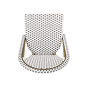 Christopher Knight Home Philomena Outdoor French Bistro Chair (Set of 2), Gray + White + Bamboo Print Finish