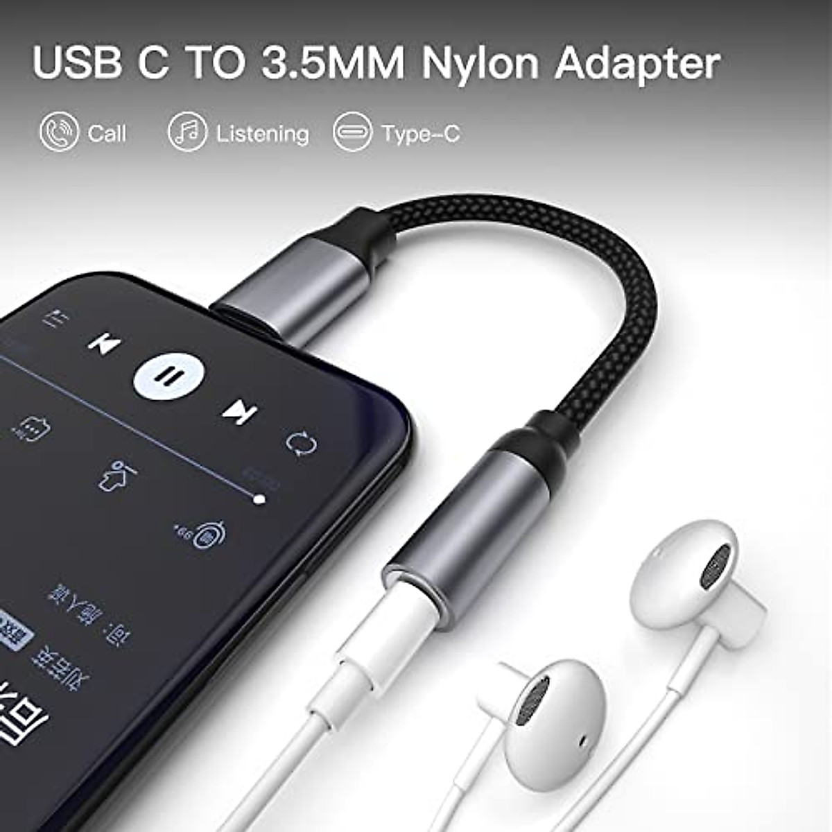 Sonzoll USB C to 3.5mm Audio Adapter (2 Pack) USB Type C to AUX Headphone Jack Hi-Res DAC Cable Adapter for Pixel 4 Samsung Galaxy S21 S20 Ultra S20+ Note 20 OnePlus 7T and More