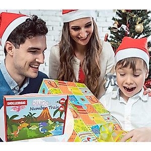 Dinosaur Toys for Kids 2-4 Gifts, Wooden Educational Dinosaur Train Set for Toddlers Age 3-5 with Playmat/Storage Bag, Montessori Educational Toys for 2+ Years Old Boys & Girls (Dinosaur Style 2)