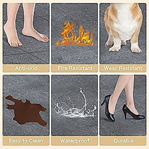 Surnuo 30 PCS 12 * 12 inch 1.5mm Thick Peel and Stick Vinyl Floor Tile, Self-Adhesive Tile Flooring for Bathroom, Livingroom, Kitchen and Renter's House Black Color