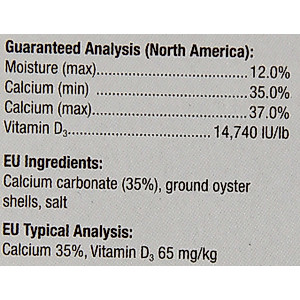 Exo Terra Calcium + D3 Powder: Ultra-fine, Phosphorus Free Formula Boosts Bone Health & Calcium Absorption Ideal for Insects, Fruits & Veggies 15.9 oz.