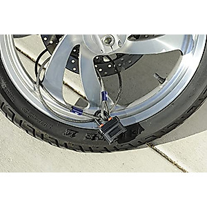 BRINKS - 40mm Laminated Steel Sure Grip Weather Resistant Padlock with 4 Foot Looped Steel Cable - Plastic Polymer Wrapped and Chrome Plated with Hardened Steel Shackle, 175-25481