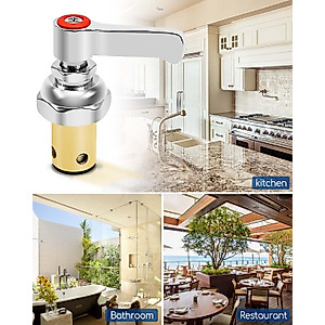 WMJNH Handle Stem Assembly Fits for T&S Brass Faucets Replace 002713-40 002714-40, Blue Cold and Red Hot Side Spindle Assembly Valve Replacement Part