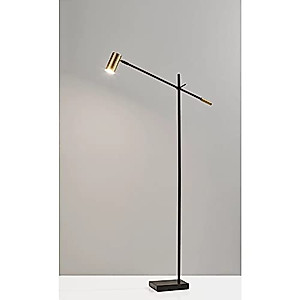 Adesso Home 4218-01 Transitional LED Floor Lamp from Collette Collection Finish, 22.50 inches, Black/Antique Brass