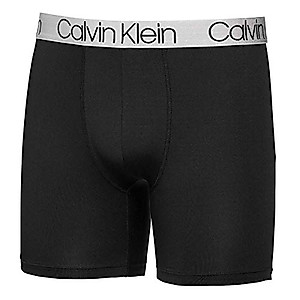 Calvin Klein Mens 3 Pack Chromatic Microfiber Boxer Briefs (Black/Grey/Black, Large)