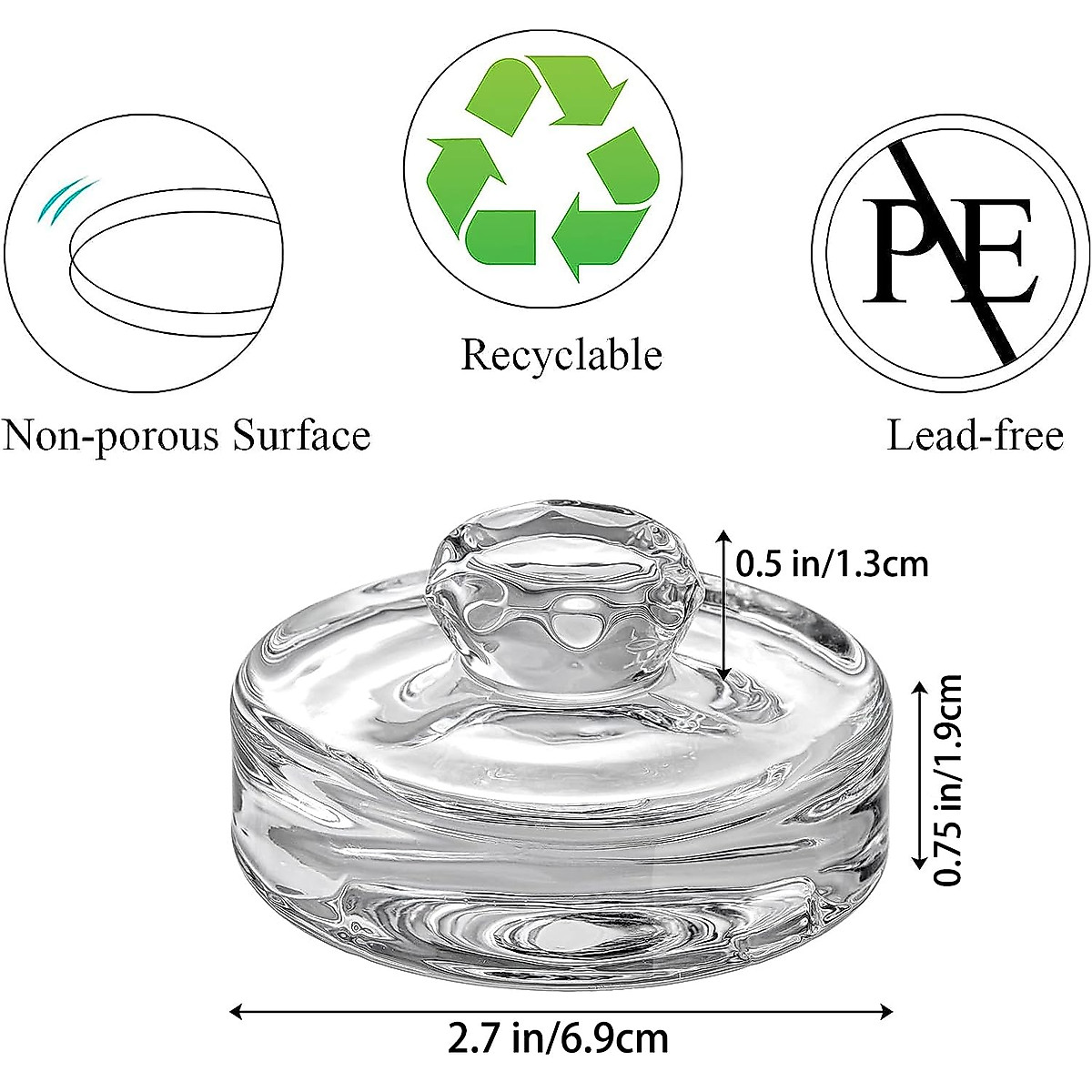 YOUEON 9 Pack Fermentation Glass Weights with Easy Grip Handles for Wide Mouth Mason Jars, Pickling Jars, Glass Fermentation Weights for Fermenting Kit, Sauerkraut, Kimchi and More