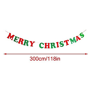 Christmas Wall Decor Banner Hanging Bunting Garland Banner Decoration Supplies Handheld Flag Poles Tall (E, One Size)
