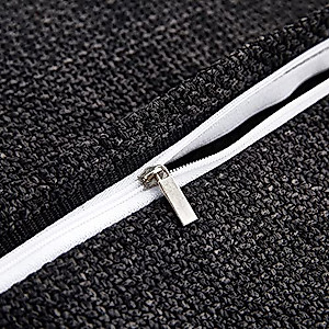 MERNETTE Pack of 2, Linen Decorative Square Throw Pillow Cover Cushion Covers Pillowcase, Home Decor Decorations for Sofa Couch Bed Chair 18x18 Inch/45x45 cm (Black)