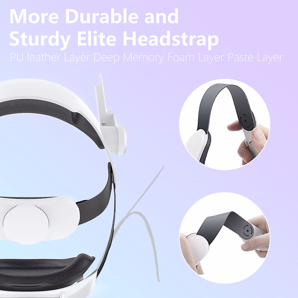 VR Head Strap for Meta Quest 2, with 7000mah Replaceable Battery Extend 4hrs Playtime, Head Strap for Enhanced Support and Comfort in VR Gaming(Upgraded)