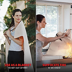 Prepared Hero Emergency Fire Blanket - 1 Pack - Fire Suppression Blanket for Kitchen, 40” x 40” Fire Blanket for Home, Fiberglass Fire Blanket