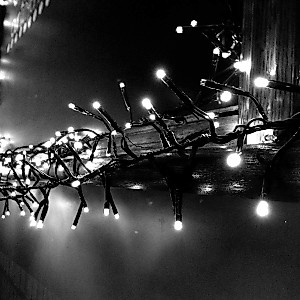 Dolucky Solar Christmas Lights, 8 Modes Solar Powered String Lights, 72ft 200LED Waterproof White Solar Christmas Light Outdoor Outdoor for Fence Balcony Home Trees Holiday Party Decor (White, 2pack)