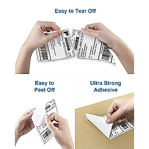 POLONO Label Printer, PL420 4x6 Thermal Printer, High-Speed Shipping Label Printer, Commercial Direct Thermal Printer, 4x6 Thermal Labels, 200 Labels/Roll (4 Pack)