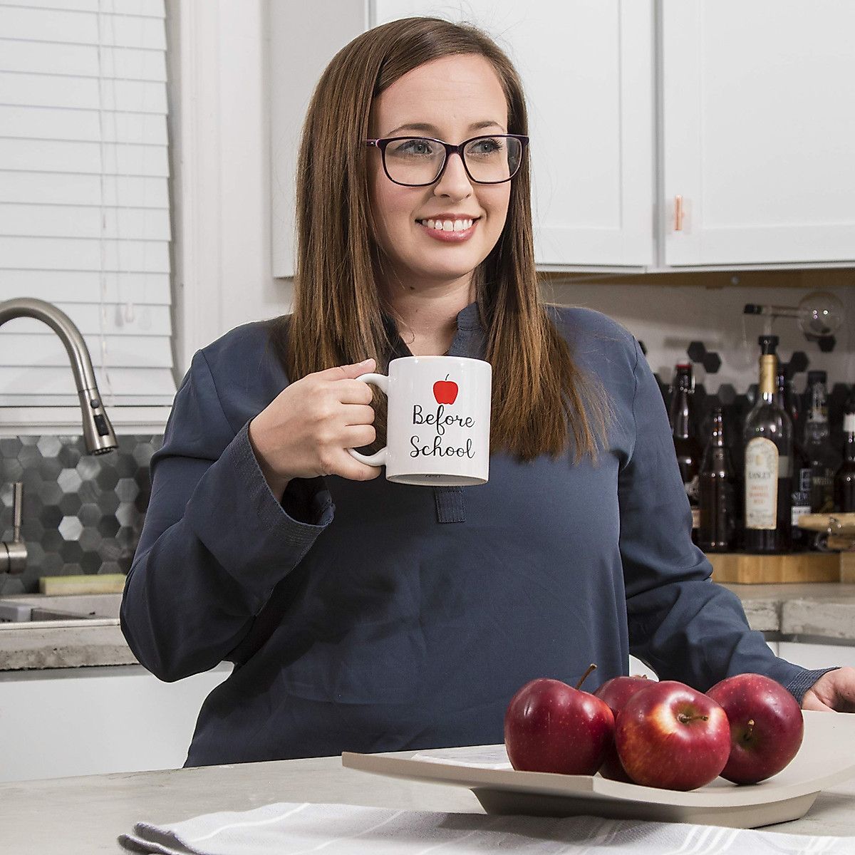 Funny Mugs, LOL Before School, After School Coffee Mug and Stemless Wine Glass Set - Gift for Teachers and Professors - 11 oz Coffee mug - 15 oz wine glass