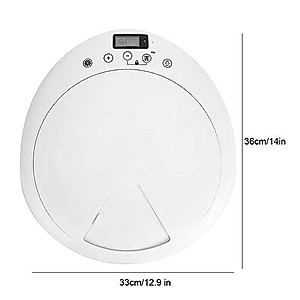 ZZK Smart Dial Automatic Pet Feeder Feeder Portion Control Digital Timer Removable Dogs and Cats Slip 6 Dinner Plates