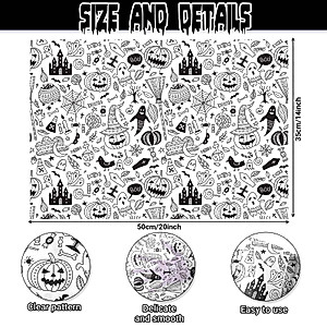 100 Sheets 20 * 14 Inches Halloween Tissue Paper for Gift Bags Boho Style Pumpkin Ghost Tombstone Castle Print Art Tissue Paper Bulk for Halloween Birthday Party DIY Crafts Gift Wrapping