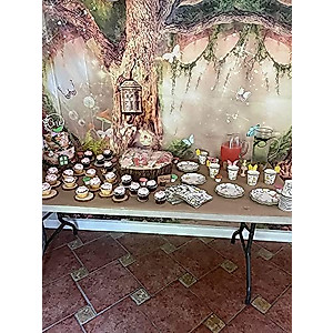 Leowefowa 10x6.5ft Enchanted Forest Backdrop Fairy Tale Forest Enchanted Garden Photography Background for Girl 1st Birthday Baby Shower Party Photoshoots Newborn Kids Children Cake Smash Studio Props