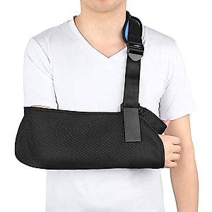 ZJchao Shoulder Abduction Sling, Breathable Arm Sling Shoulder Immobilizer for Shoulder Injury Elbow Arm Support Arm Sling for Wrist Injury Broken Arm for Women and Men Left or Right Arm