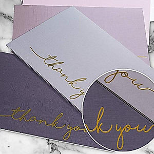 Thank You Cards-48 Bulk Blank Gold Foil Sets(6 Colors) Blank Greeting Cards for Baby & Bridal Shower, Appreciation,Wedding & Birthdays