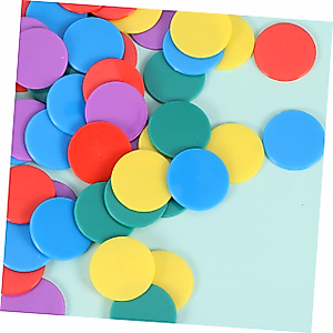 Gogogmee 100Pcs Colored Round Game Chips Acrylic Counting Chips for Bingo Board Games and Party Supplies