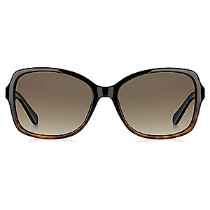 Kate Spade New York Women's Ayleen Rectangular Sunglasses, Black Havana, 56 mm