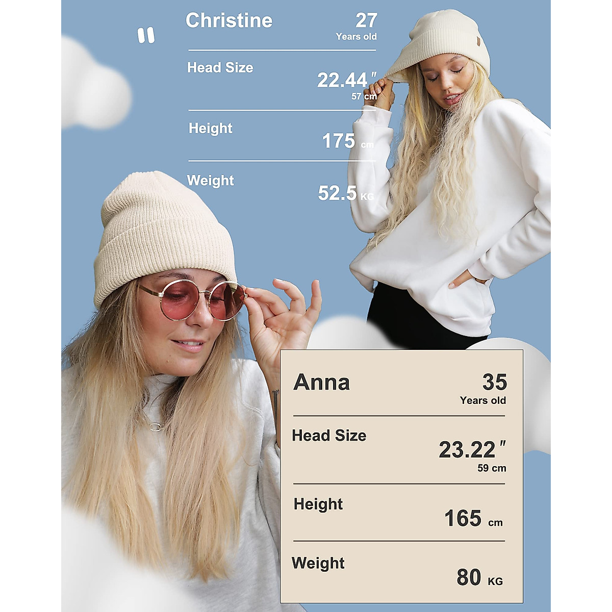 FURTALK Beanie Hats for Women Men Winter Hats Womens Knitted Slouchy Beanies Cuffed Skull Cap Warm Ski Hat Beige