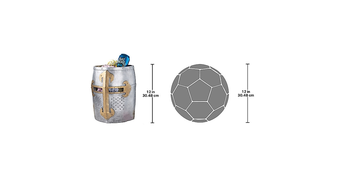 Design Toscano Crusader's Gothic Helmet Trash Bin - Medieval Decor