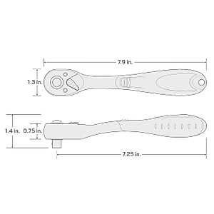 TEKTON 3/8 Inch Drive x 7 Inch Composite Quick-Release Ratchet | 1457