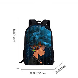 Rcuyyl African Girl Backpack Kawaii Bookbag Black Girl High-capacity Laptop Bag School For Teacher High Middle School College