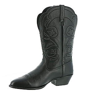 ARIAT BMVY9 Womens Heritage R Toe Western Boot Black Deertan 7.5