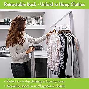 InstaHanger - The Original Foldable Clothes Drying Rack - Space Saving Laundry and Closet Organizer - 2 Pack Original Wall Mount