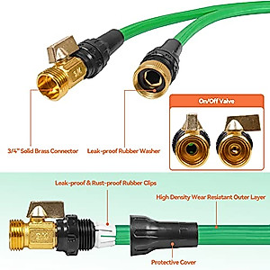SHEMKAR Expandable Garden Hose 50FT,Retractable Flexible Water Hose with Latex Core 3/4" Solid Brass Fittings,Lightweight Expanding Hose,No-Kink Collapsible Outdoor Yard Hose Car Wash Hose