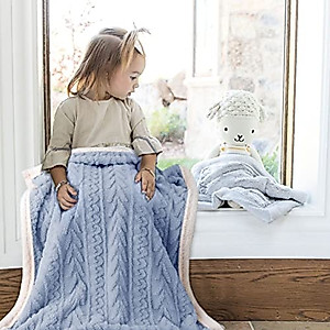 DEZANBO Baby Blanket for Boys Girls, Stylish 3D Sherpa Fleece Baby Blankets for Newborn Infants,30”X 40”-Super Soft Fluffy Warm Cozy Plush Fuzzy,Great for Baby Showers,Blue