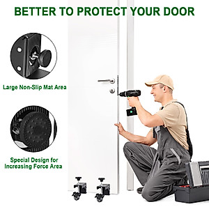 HomiShare Door Installation Kit, Heavy Duty Door Board Dolly for 1-3/8" and 1-3/4" Pre-Hung, Slab, and Front Doors, Black Powder Coated Installation Tool Kit for Commercial & Residential Use