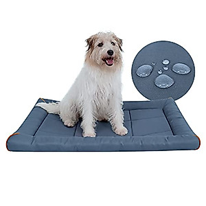 Miguel Water-Resistant Oxford Pet Crate Bed Dog Mat for Metal Dog Kennel All Weather Heavy Duty Durable Easy Clean Travel Indoor Outdoor Puppy Bed(30inch Dog Bed Dog Crate,Blue,M)