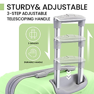 AnyZip Carry On Luggage Expandable PC ABS Durable Hardside Suitcase with Spinner Wheels TSA Lock 20 Inch LightGreen