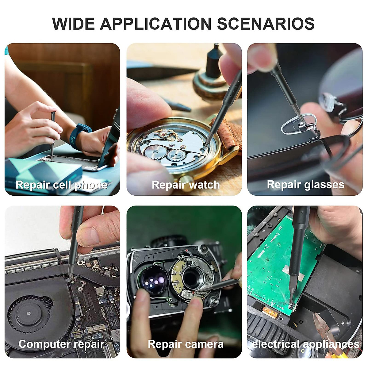 Morcoxina Precision Screwdriver Set, 46 in 1 Mini Screwdriver, Screwdriver Bit Sets, Multifunction Precision Screwdriver Kit, Repair Tool Kit for Electronics, Computer, Eyeglass, Phone, Watch