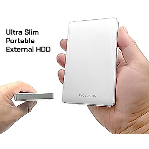 Avolusion T1 Series 5TB USB 3.0 Portable External Hard Drive for PC, Mac, Playstation & Xbox (White) - 2 Year Warranty