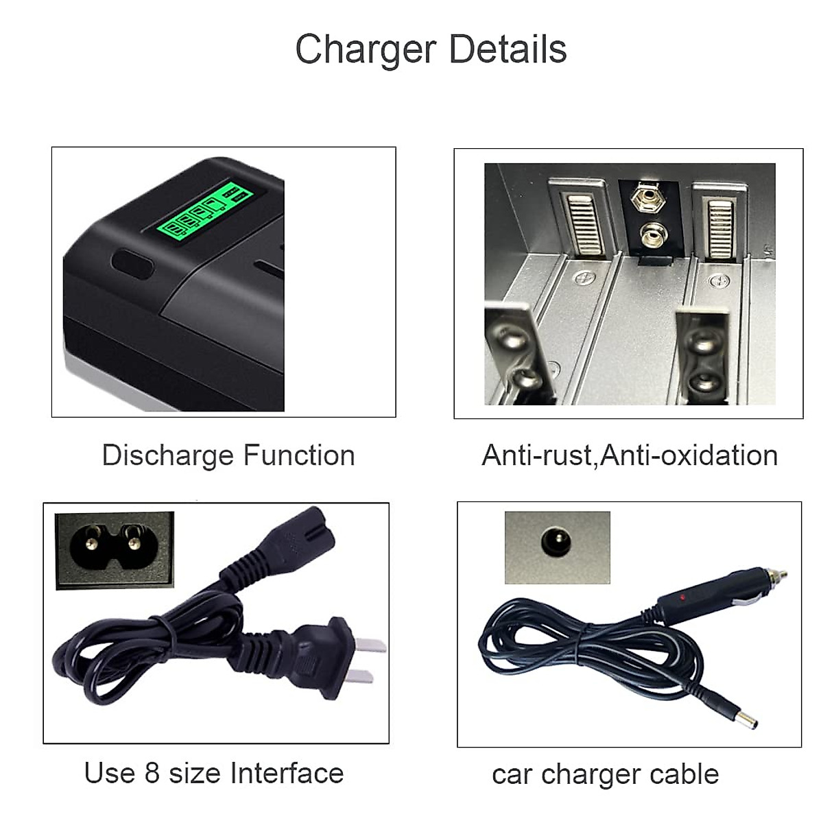 Palowextra Premium Rechargeable C Cell Batteries with Charger, 6 Pack 1.2v NiMH C Size Batteries with Universal Battery Charger for AA AAA 9V D C Rechargeable Batteries （6 Count (C Size)