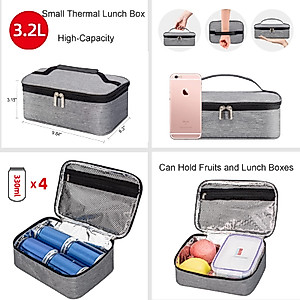 Sanseenia Small Lunch Bag for Women, Insulated Lunch Container, Lunch Box for Men, Portable Cooler Bag Lunch Pail, Thermal Meal Tote Kit, Loncheras Para Hombres