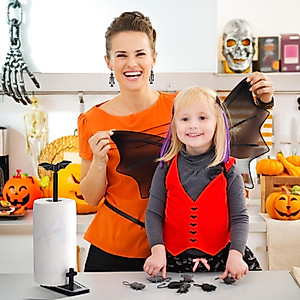 Namalu Halloween Bat Paper Towel Holder with Coffin Base Spooky Rustic Halloween Decor for Kitchen and Bathroom Fun Paper Towel Holder Kitchen Paper Towel Dispenser for Countertop Women Toilet