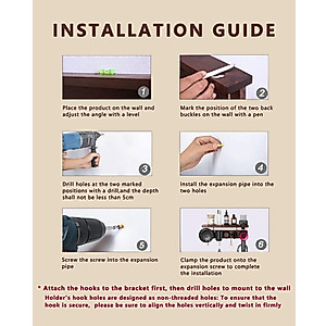 Affogato Walnut Storage Holder Compatible with Dyson Supersonic Hair Dryer and Attachments, Wall Mount Holder with Shelf Organizer for Bathroom Bedroom, Walnut Wood