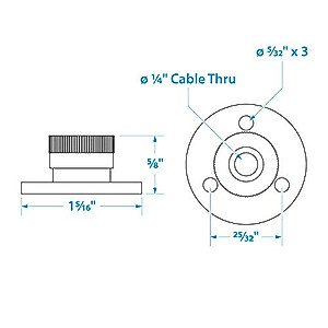Seachoice Cable Outlet, 1/4 In., Weatherproof, Chrome-Plated Brass,Silver