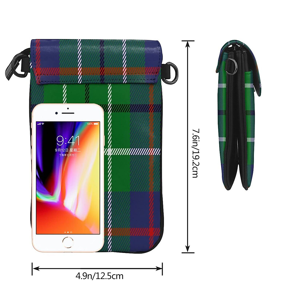 Small Crossbody Scottish Clan Duncan Tartan Crossbody Purse Bag Fashion Cell Purse Wallet For Women/Girls Gift