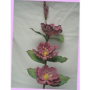 Artificial Pink Magnolia Spray Latex Coated Artificial Flowers 24" Stem 3-715pk Bouquet Realistic Flower Arrangements Craft Art Decor Plant for Party Home Wedding Decoration