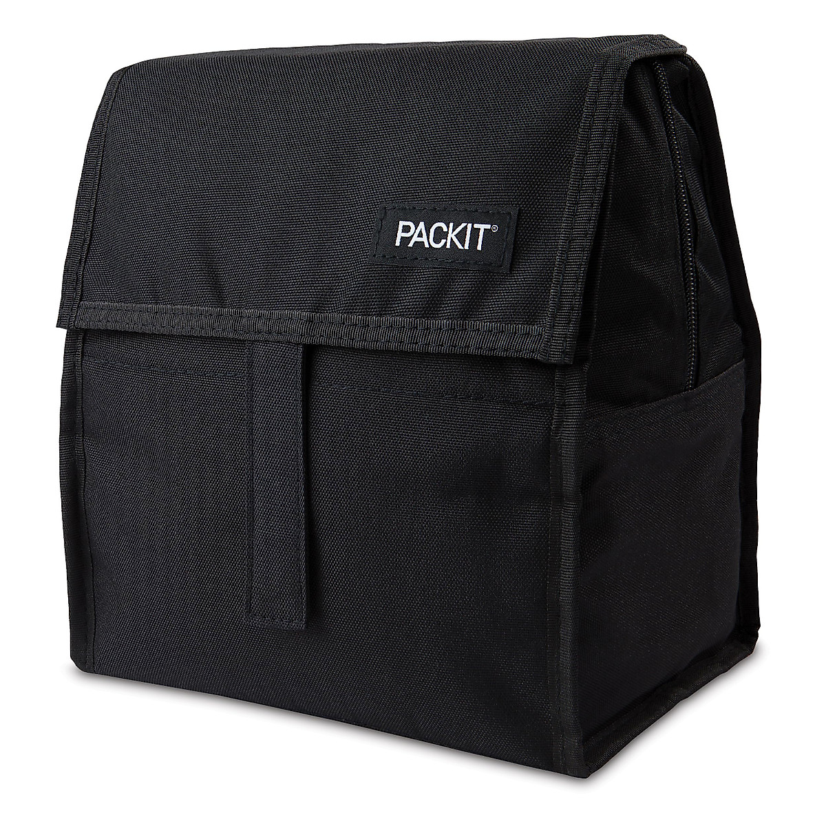 PackIt Freezable Lunch Bag with Zip Closure, Black