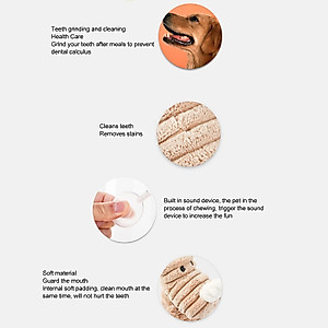 Squeaky Dog Toys, Fun Cute Rhinoceros Interactive Stuffed Plush Dog Toys, Durable Safe Molars Training Toy Bite Resistance Teeth Grinding Dog Chew Toys for Dogs Puppies Small Medium and Large Dogs