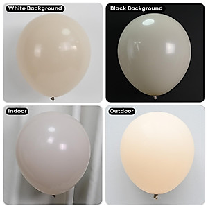 Sand White Balloons, 100 Packs 5 Inch Beige Balloon Kit, Retro White Latex Balloons, Small Ivory Party Balloons for Boho Birthday Wedding Bridal Baby Shower Anniversary Party Decoration